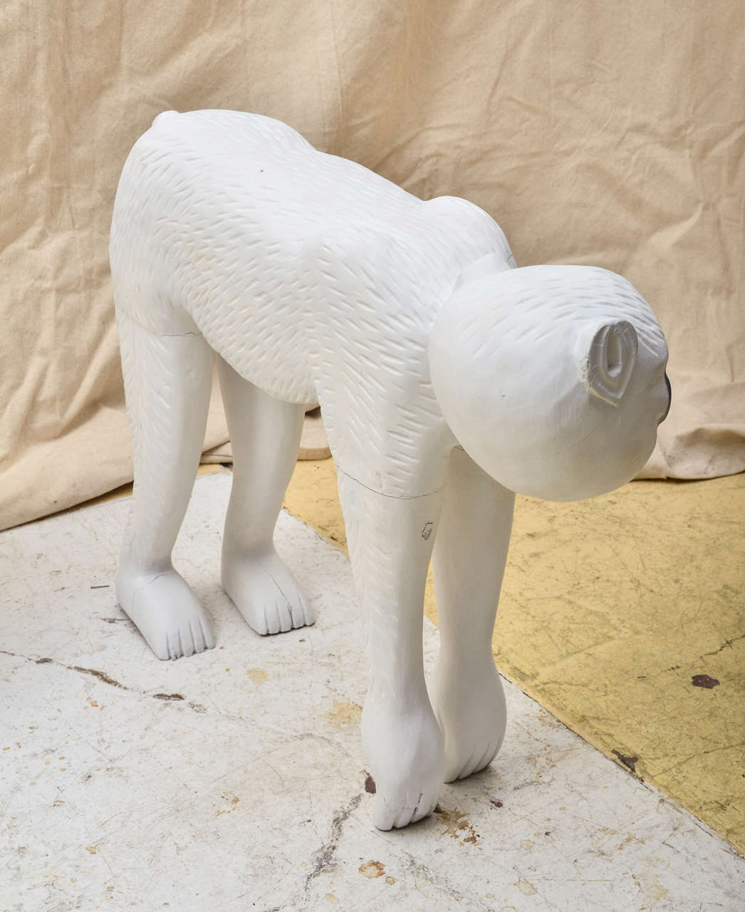 Pair Carved Monkey Sculptures at 1stDibs