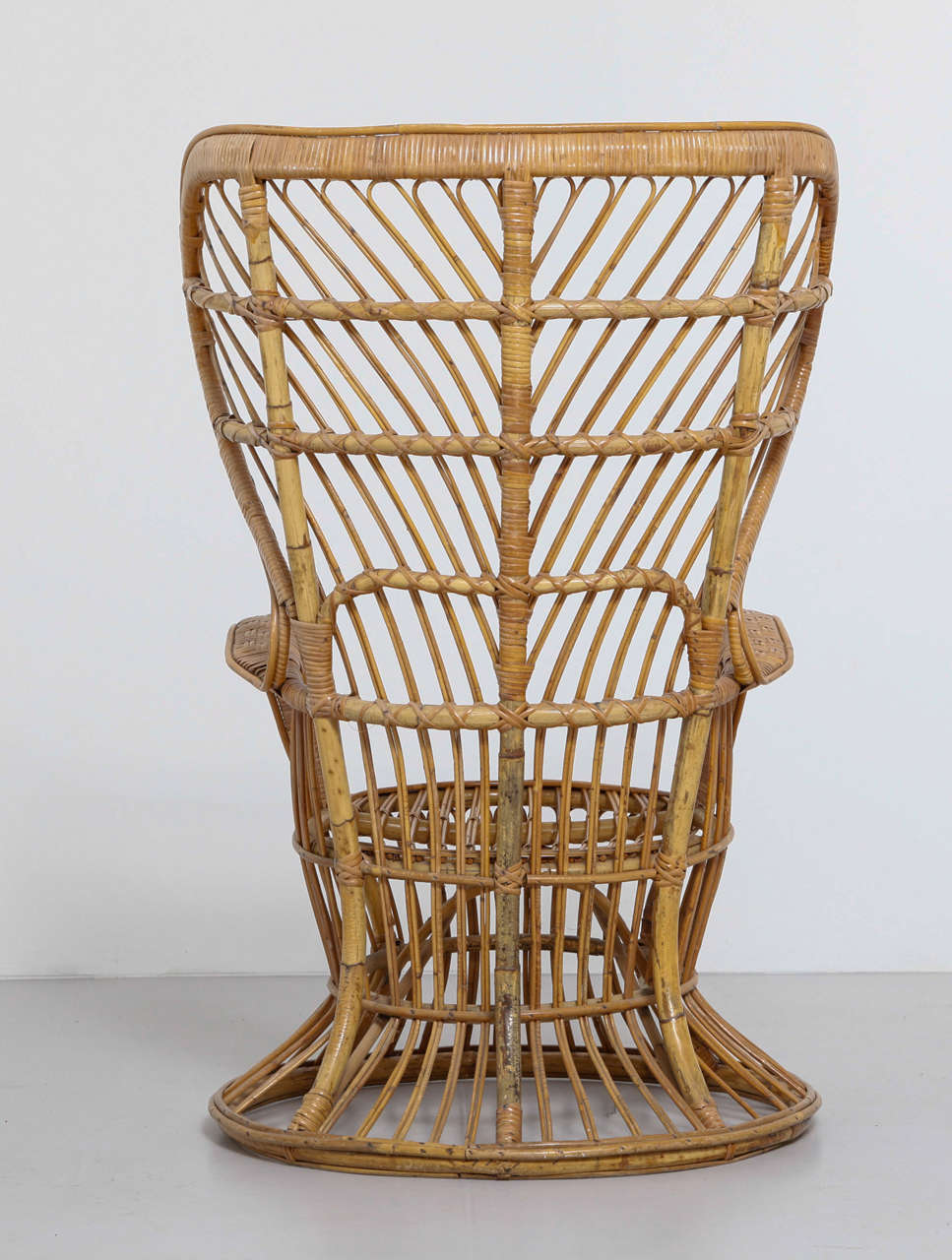 High Rattan Wingback Chair Designed by Lio Carminati and Gio Ponti at ...