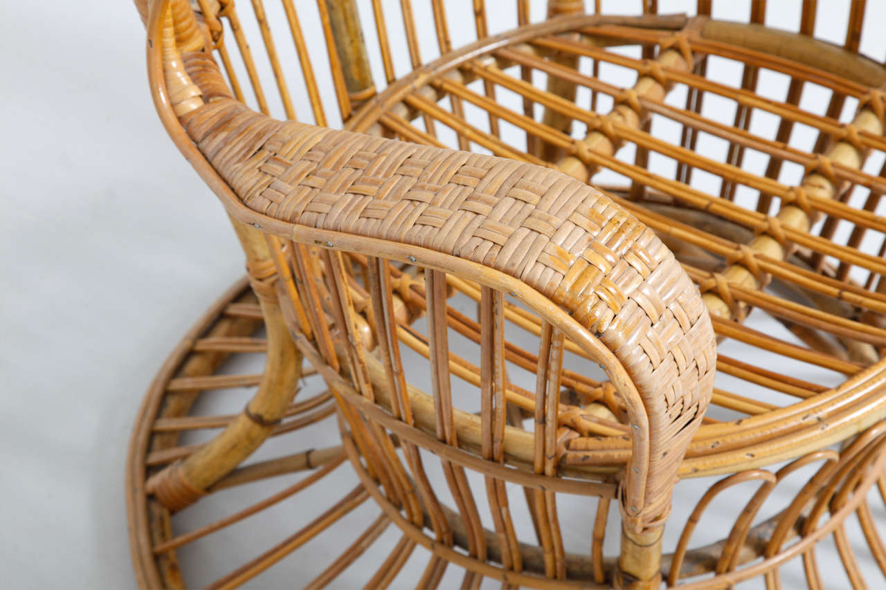 High Rattan Wingback Chair Designed by Lio Carminati and Gio Ponti at ...