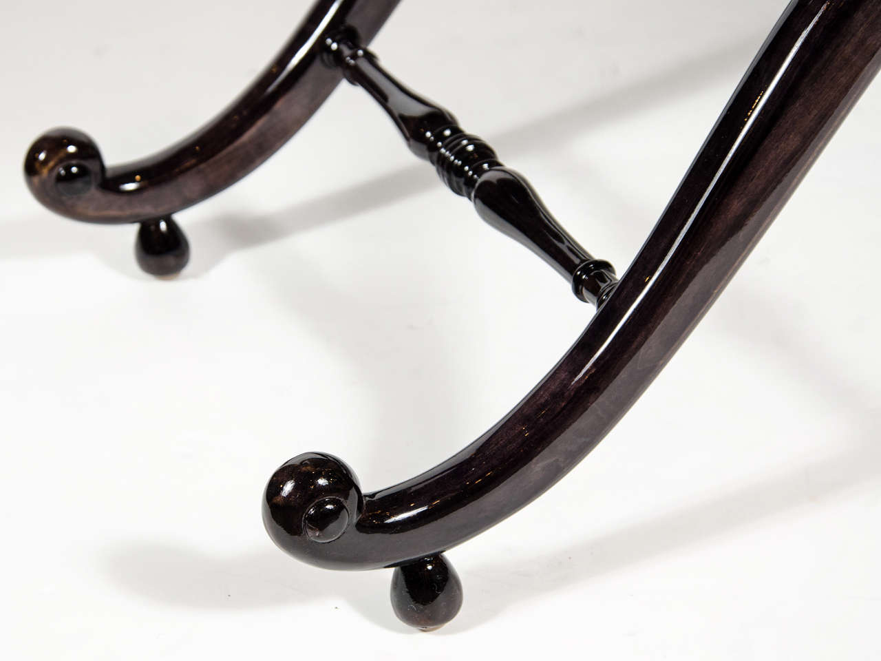 Elegant 1940s Hollywood Sleigh Bench with Scroll Arm Design at 1stDibs ...