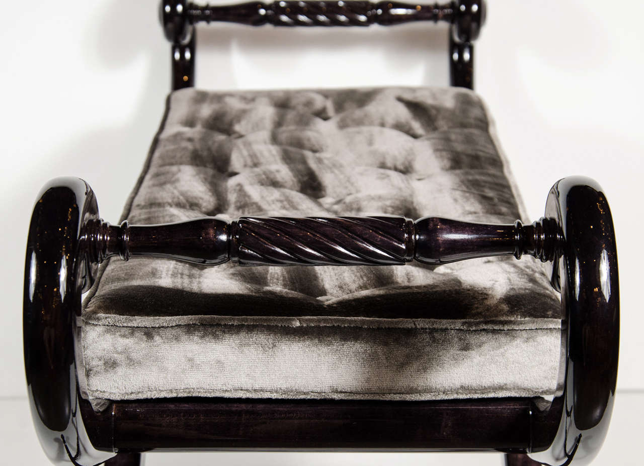 Elegant 1940s Hollywood Sleigh Bench with Scroll Arm Design at 1stDibs ...