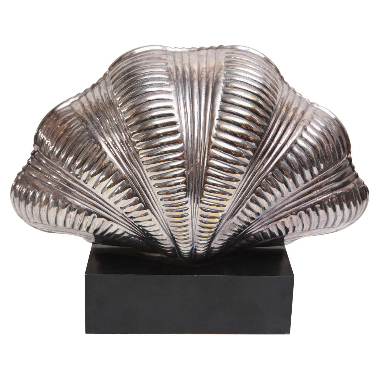 pair of Pink Murano glass clam shell lamps at 1stDibs