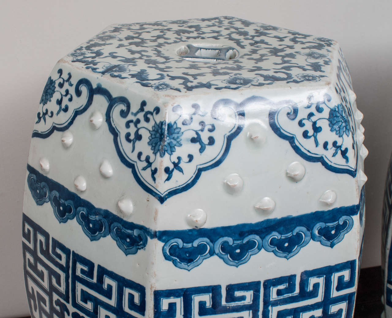 Pair of Blue and White Porcelain Garden Seats at 1stDibs