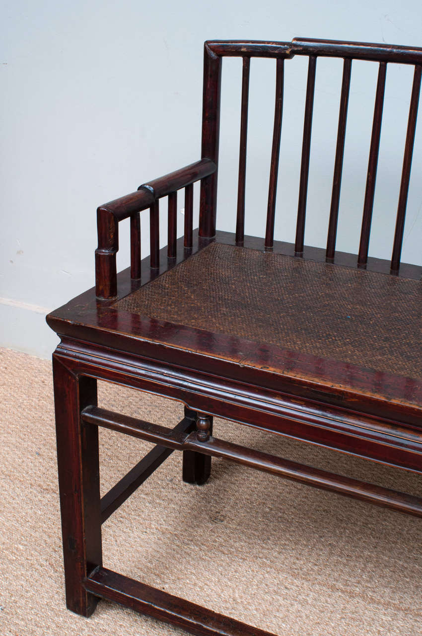 Pair of Rare 19th Century Chinese Spindle Back Benches For Sale at 1stDibs