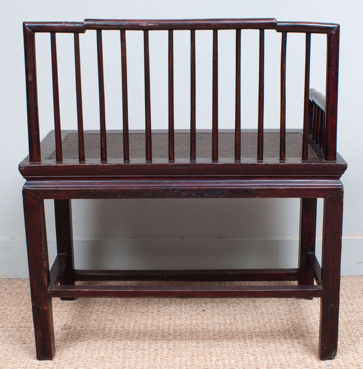 Pair of Rare 19th Century Chinese Spindle Back Benches For Sale at 1stDibs