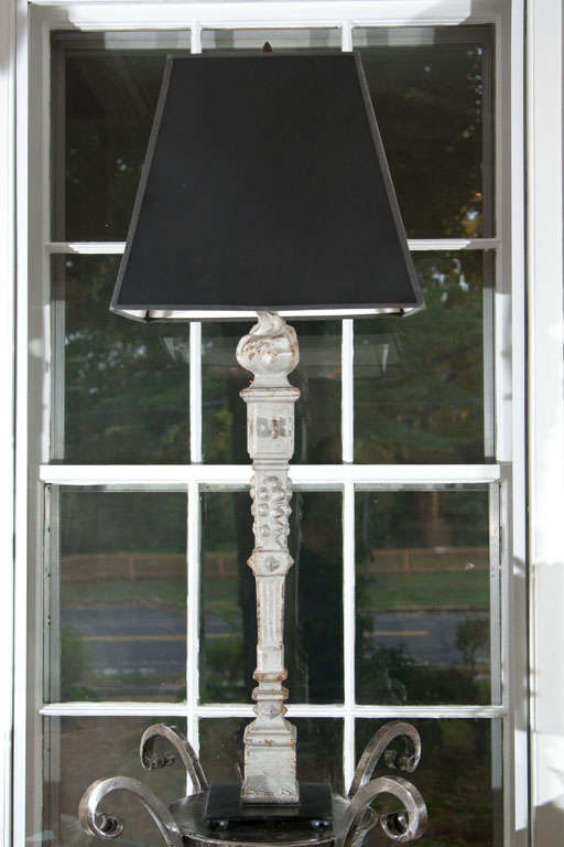 Pair of French 19th Century Cast Iron Flame Lamps For Sale at 1stDibs