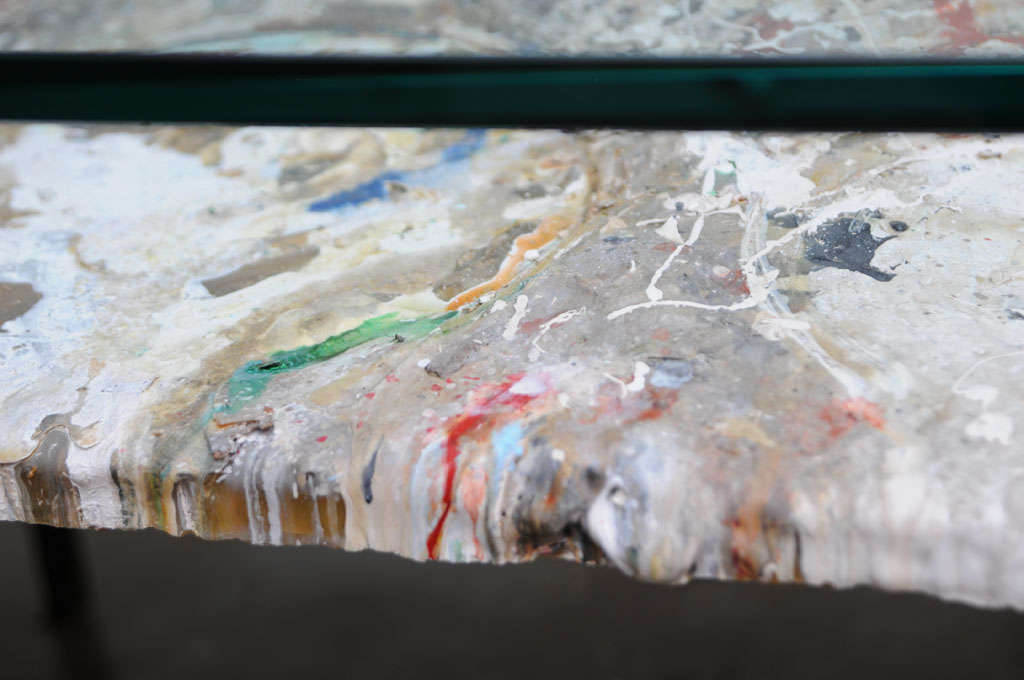 Folk Art Paint Splattered Coffee Table at 1stDibs