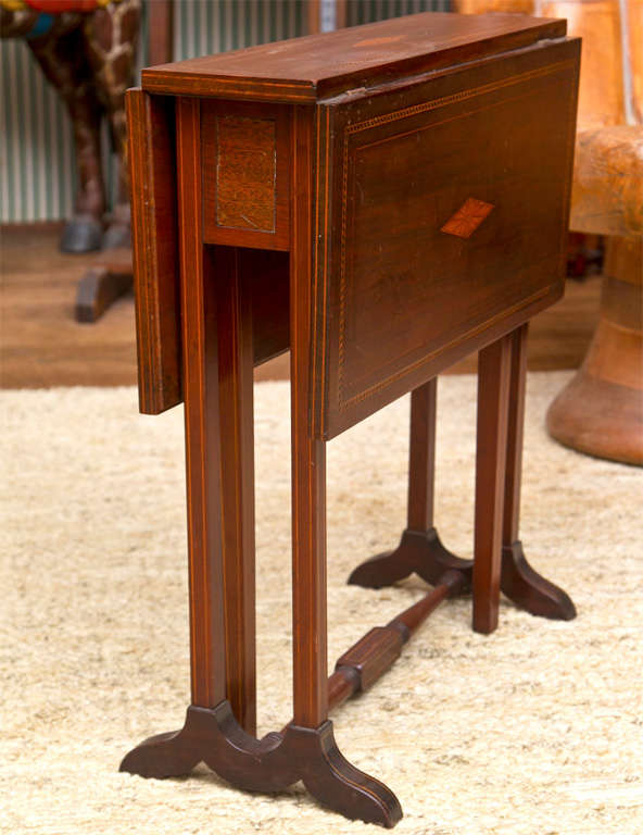 Mahogany Small Drop Leaf Side Table For Sale at 1stDibs