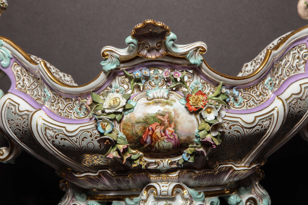 A Palatial Antique German Meissen Porcelain Figural Centerpiece at ...