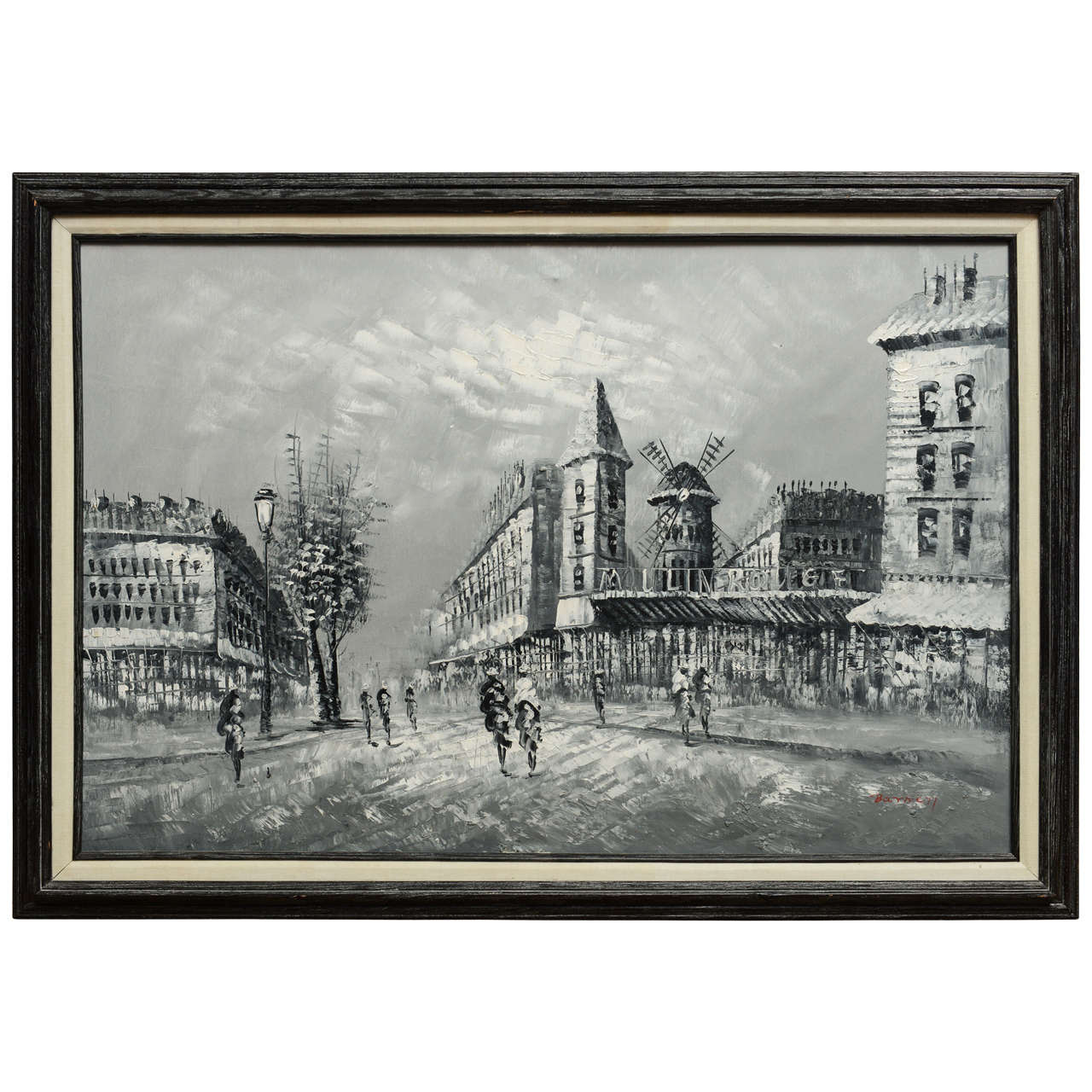 "Le Moulin Rouge" a Mid-Century Oil Painting For Sale at 1stDibs ...