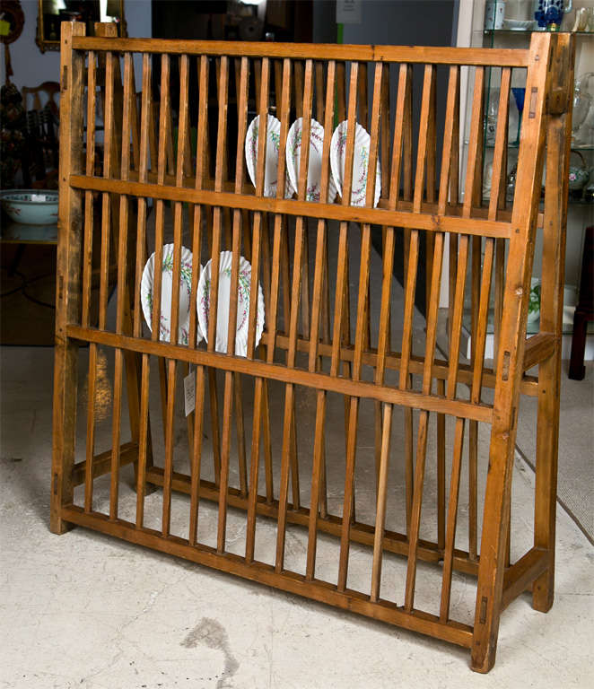 Three-Tier English Pine Plate Rack at 1stDibs