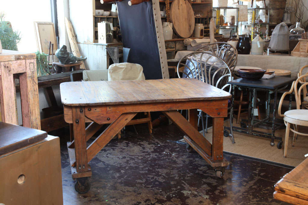Beautiful Factory Table For Sale at 1stDibs