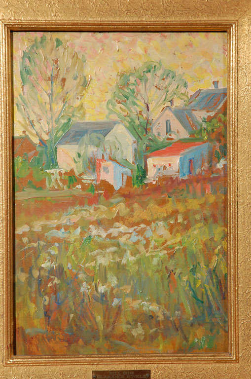 Clarence Hinkle oil painting on board landscape."Hill side" at 1stDibs