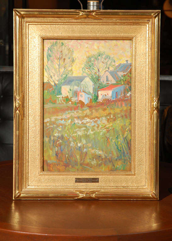 Clarence Hinkle oil painting on board landscape."Hill side" at 1stDibs