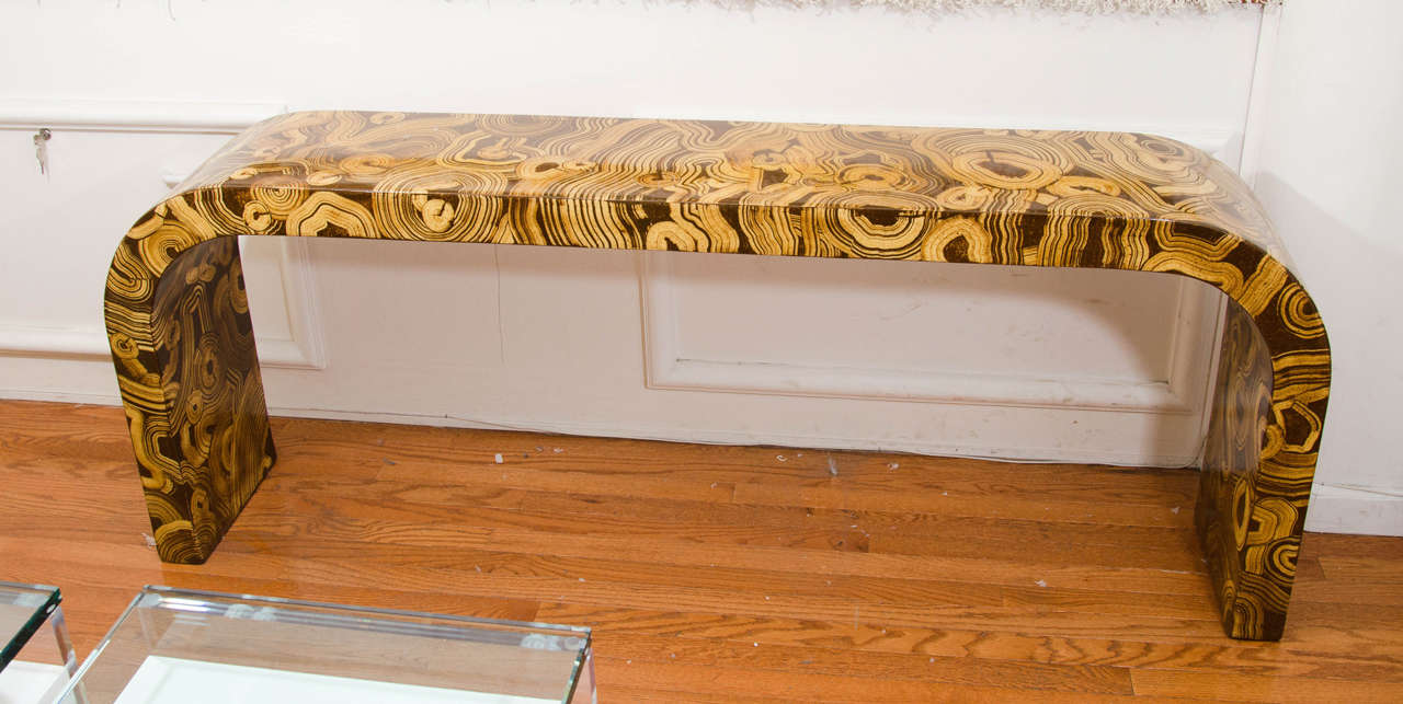 Hand-Painted Waterfall Console Table at 1stDibs