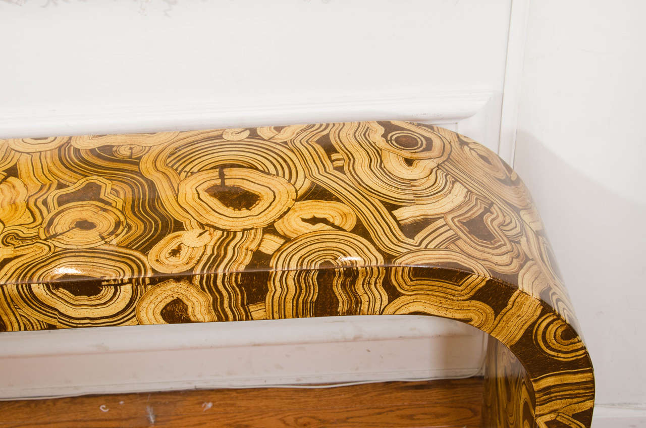 Hand-Painted Waterfall Console Table at 1stDibs