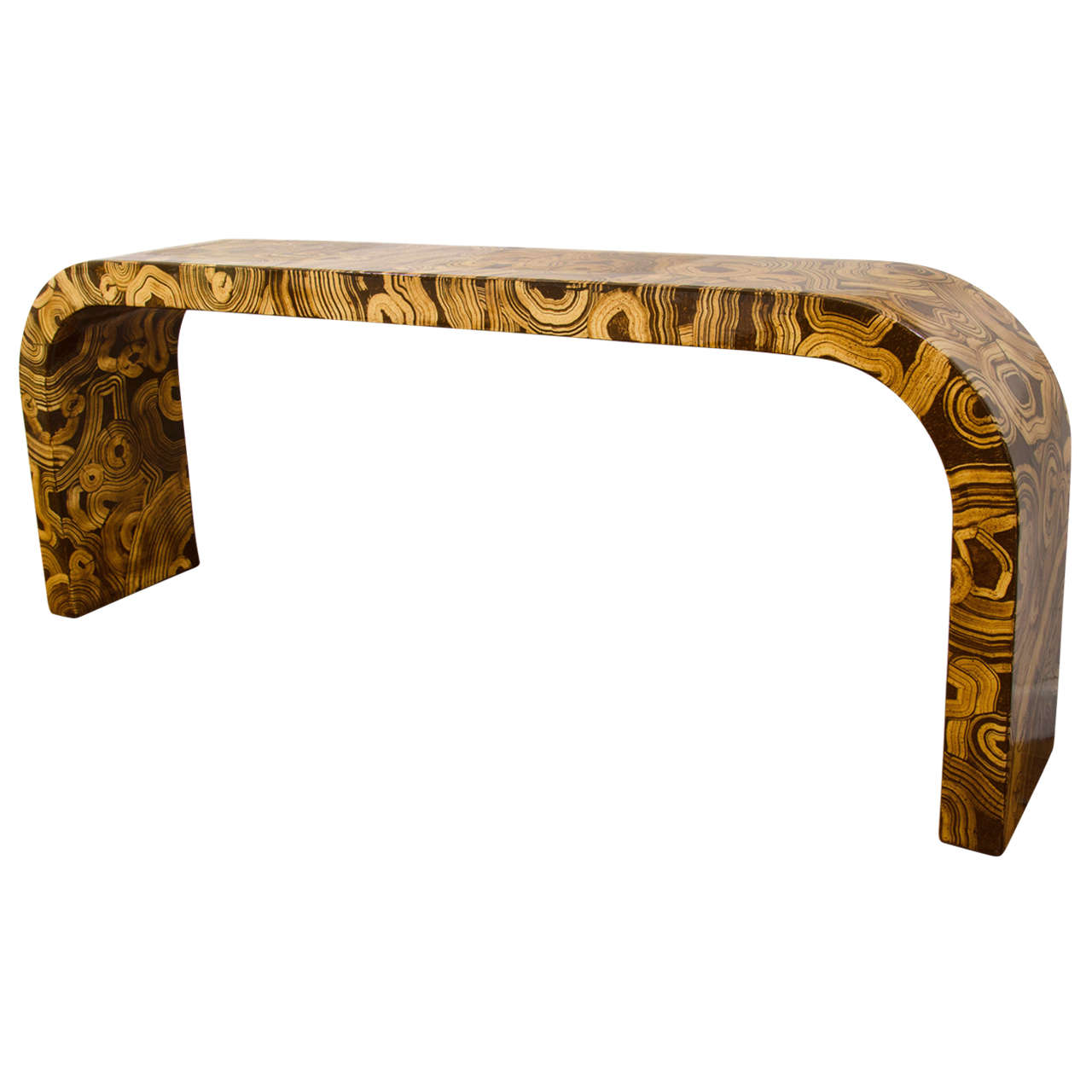 Hand-Painted Waterfall Console Table at 1stDibs