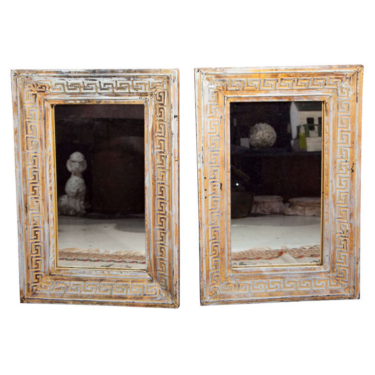 Pair Greek Key Mirrors at 1stDibs