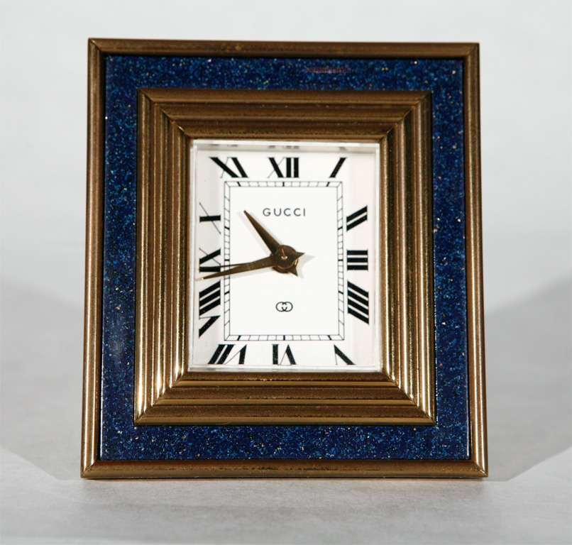 Vintage 8 Day Desk Clock by Gucci at 1stDibs | gucci table clock, gucci ...