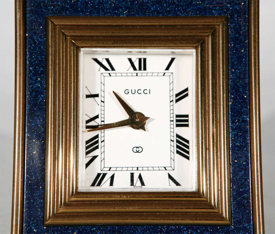 Vintage 8 Day Desk Clock by Gucci at 1stDibs | gucci table clock, gucci ...