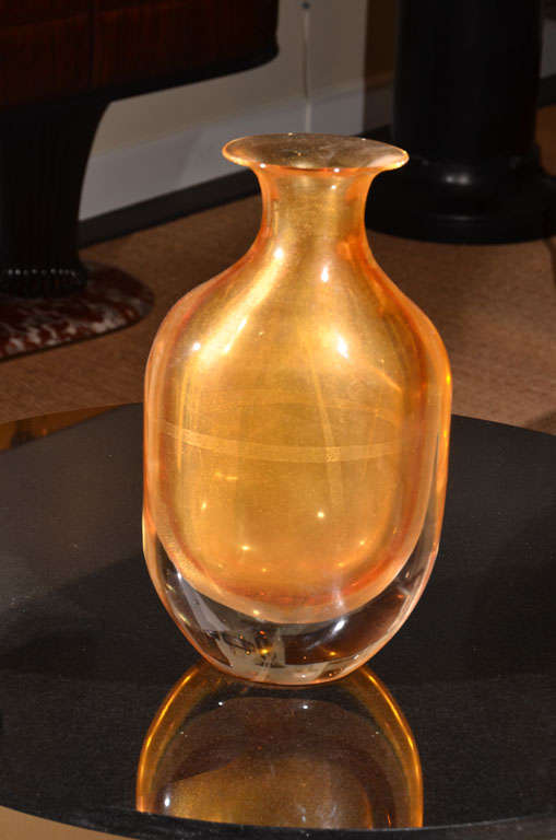 Gold infused Murano vase by Archimede Seguso at 1stDibs