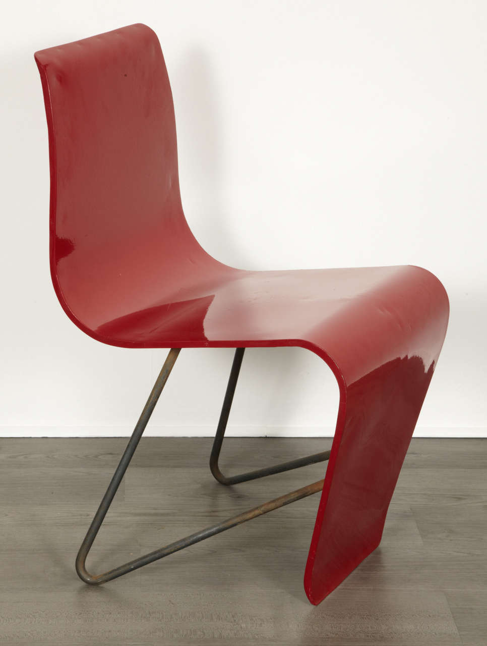 1950s André Bloc plywood and steel "Bellevue" Chair at 1stDibs