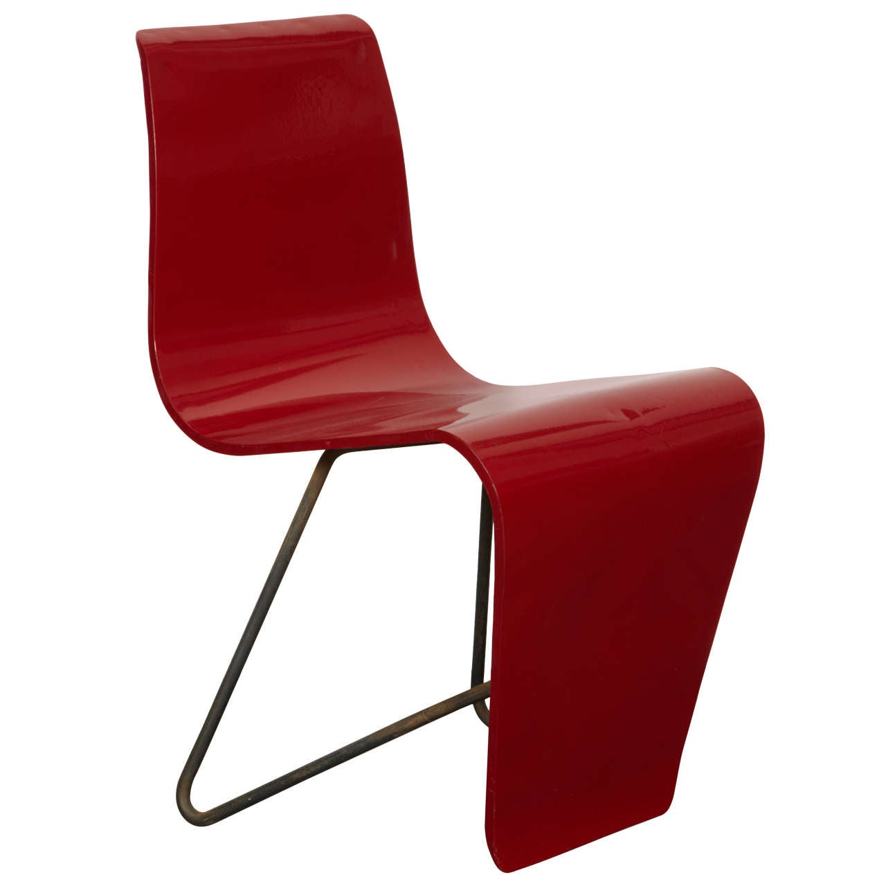 1950s André Bloc plywood and steel "Bellevue" Chair at 1stDibs
