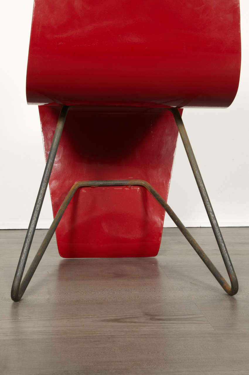 1950s André Bloc plywood and steel "Bellevue" Chair at 1stDibs