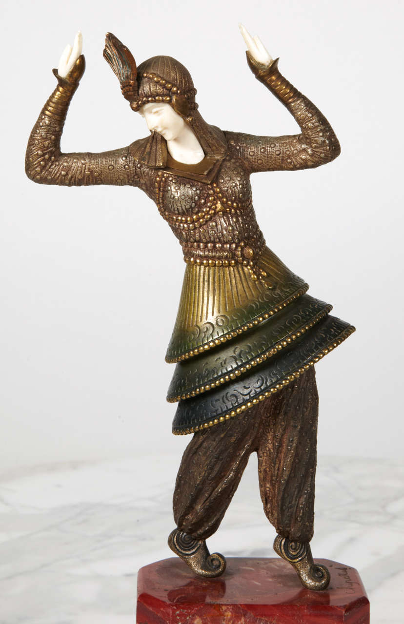 1925 Demetre Chiparus Bronze and Ivory Sculpture, "Pantaloons" at ...