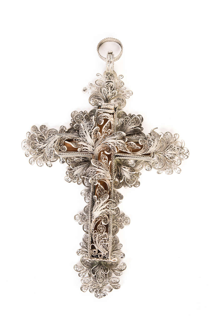 18th Century Silver Cross Filigree For Sale at 1stDibs