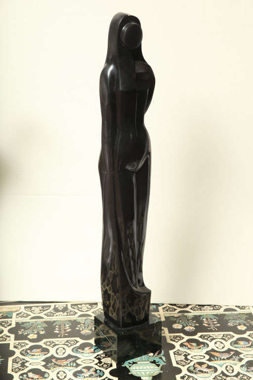 Abstract Cubist Marble Sculpture of a Standing Nude For Sale at 1stDibs