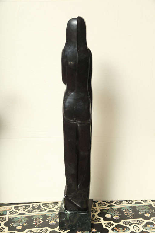 Abstract Cubist Marble Sculpture of a Standing Nude For Sale at 1stDibs