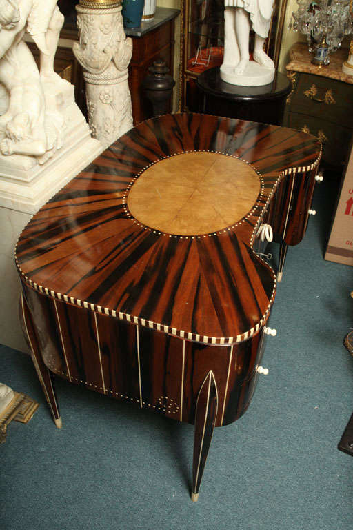 Magnificent Art Deco Ivory Inlaid and Parchment Writing Desk at 1stDibs ...