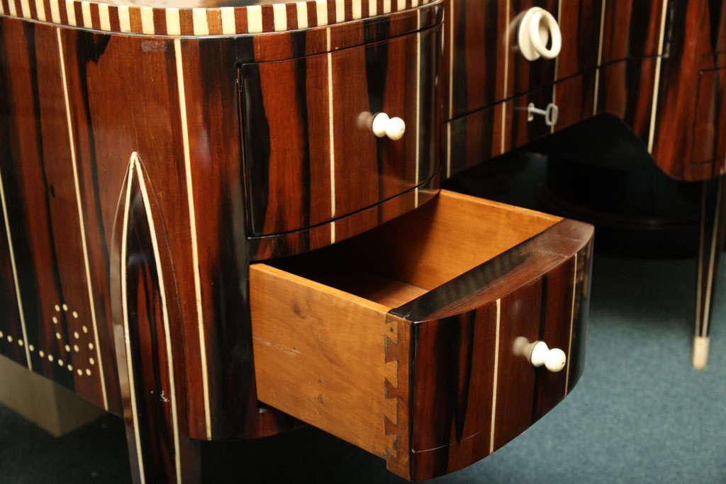 Magnificent Art Deco Ivory Inlaid and Parchment Writing Desk at 1stDibs ...