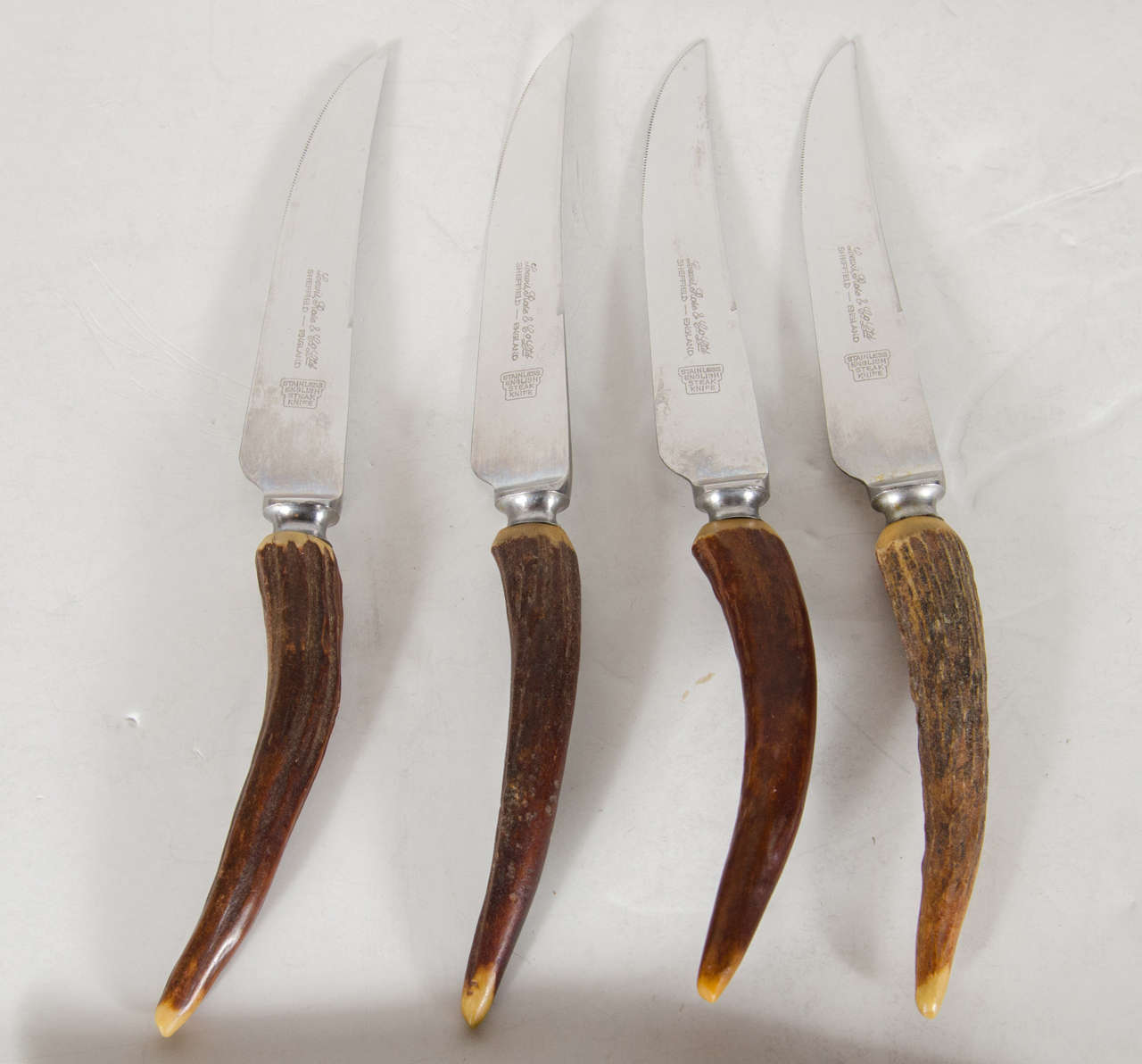 Set of Eight Horn Handled Knives by Lewis. Rose and Co., Sheffield ...
