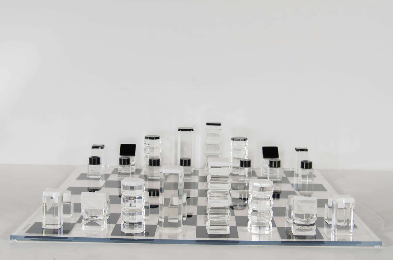 Mid-Century Modernist Lucite Chess Set by Rona Cutler at 1stDibs