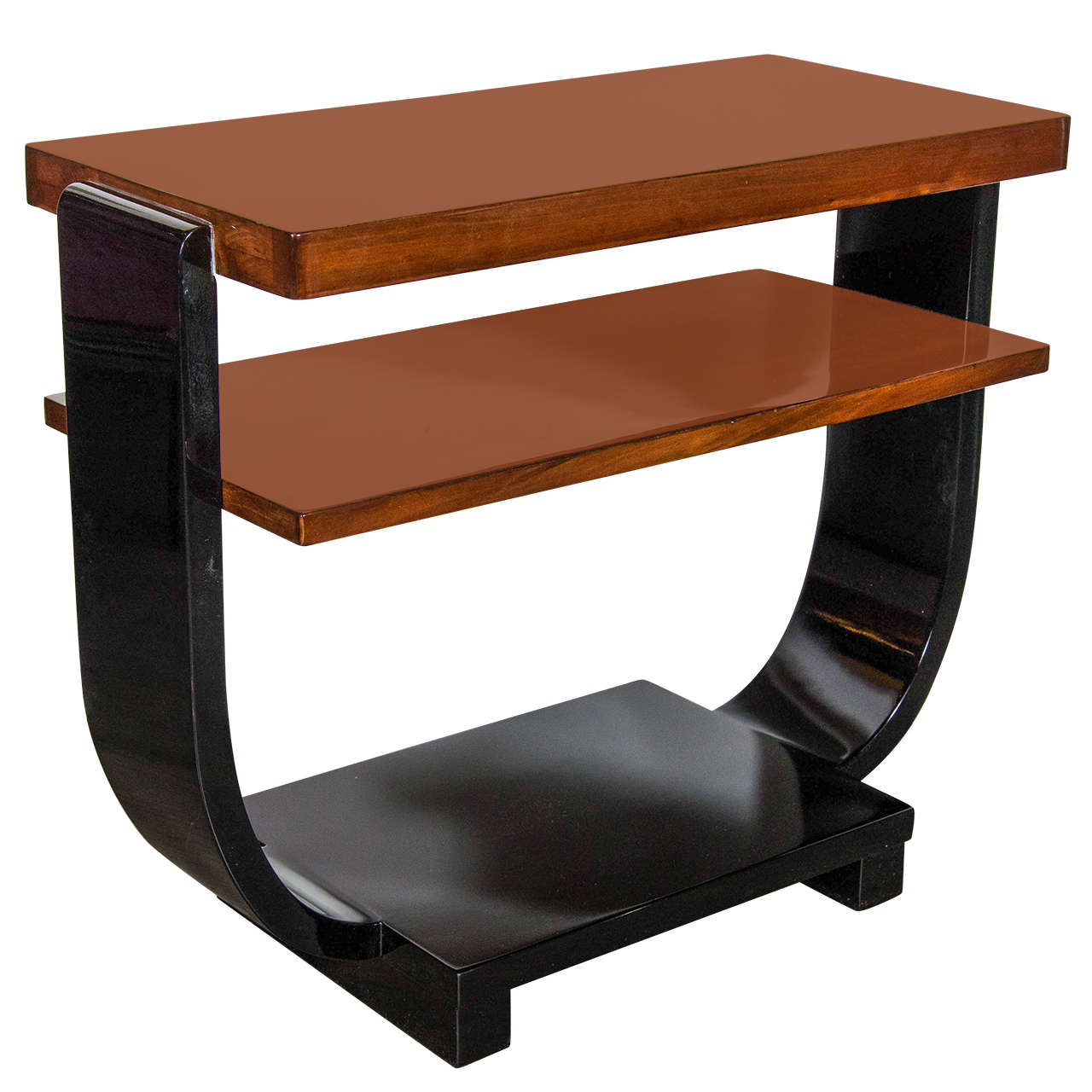 Streamlined Art Deco Two-Tier Occasional Side Table by Modernage at 1stDibs