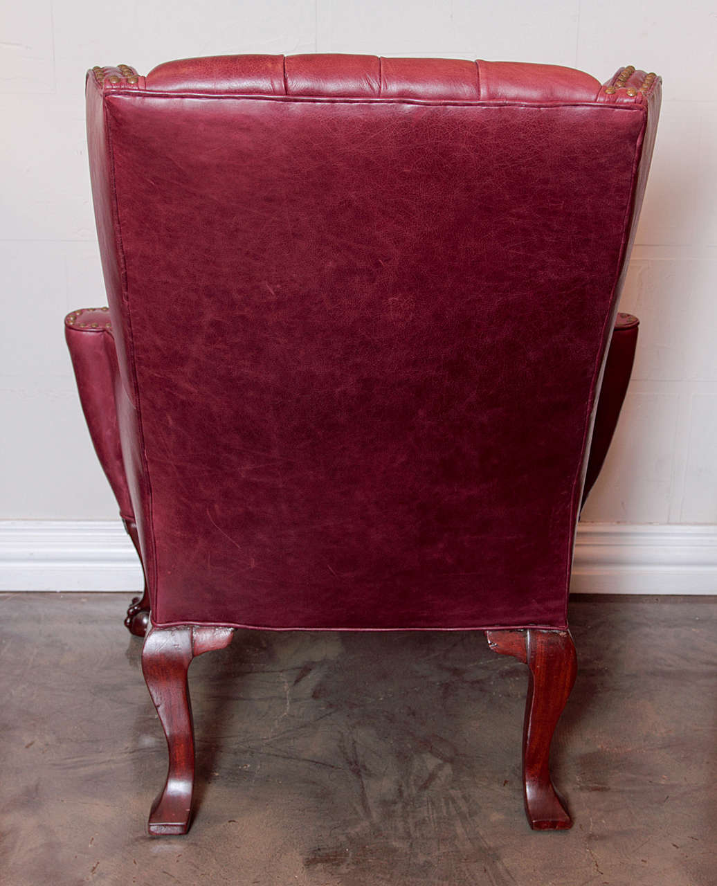 19th Century English Tufted Leather Chippendale Wing Chair at 1stDibs ...