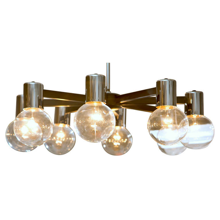 Chrome Multi Arm Chandelier at 1stDibs
