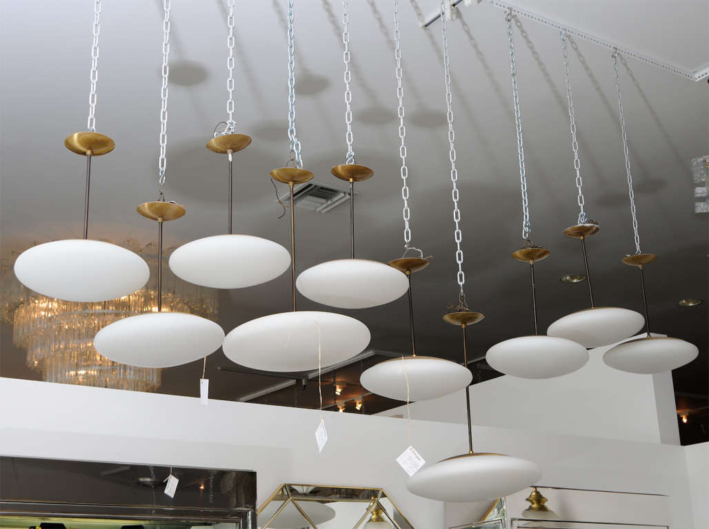 Vintage Satin Glass Pod Pendant Light Fixture at 1stDibs