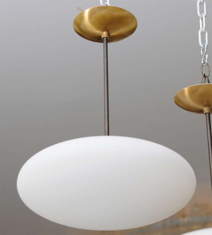 Vintage Satin Glass Pod Pendant Light Fixture at 1stDibs
