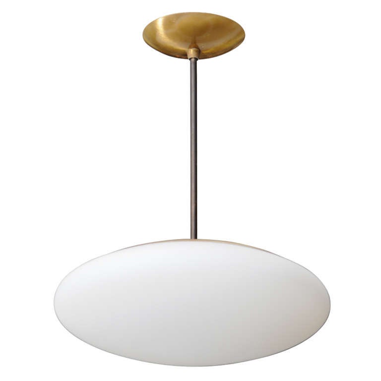 Vintage Satin Glass Pod Pendant Light Fixture at 1stDibs
