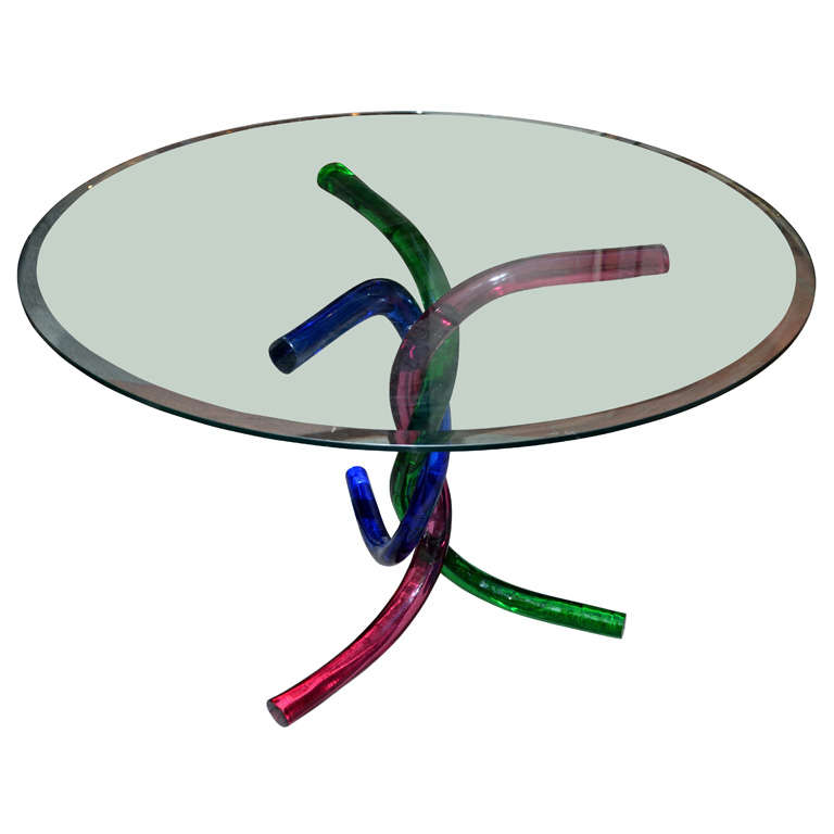 Dining Table in Murano Glass Signed Seguso at 1stDibs