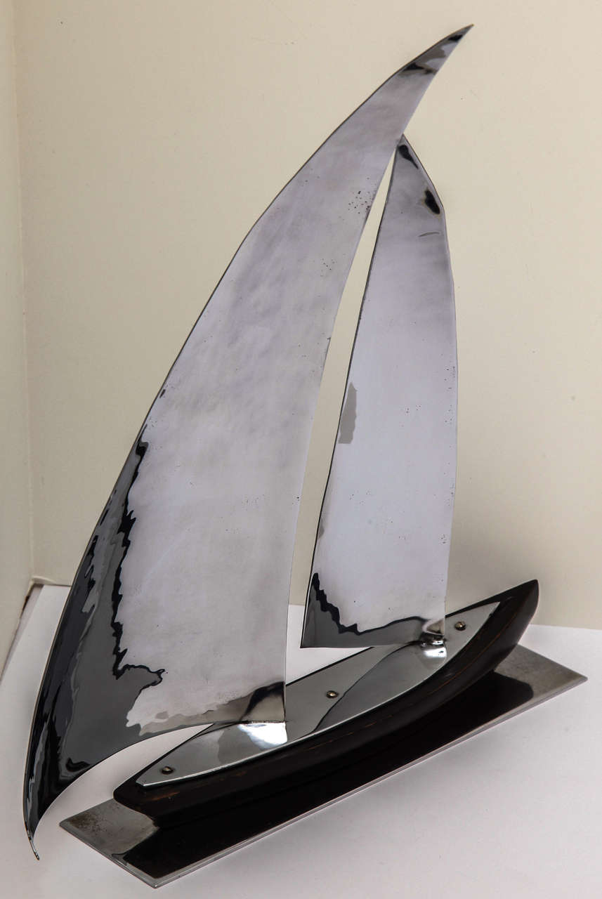 Hagenauer Chrome Sailboat Sculpture at 1stDibs | sailboat statue ...