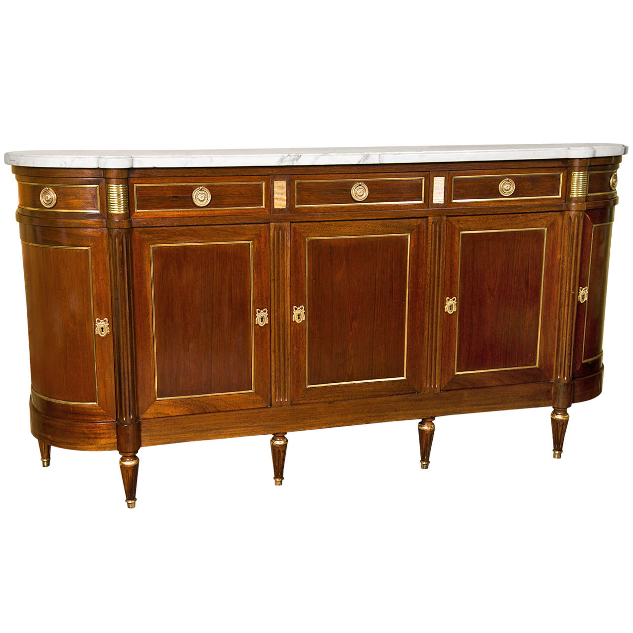 French Louis XVI Style Mahogany Sideboard by Jansen at 1stDibs