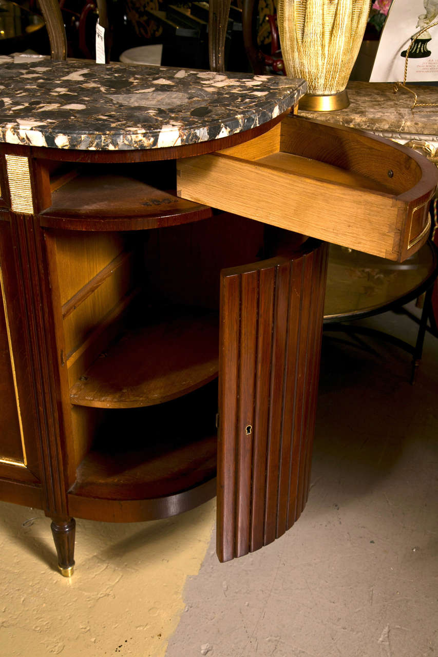 French Mahogany Marble-Top Sideboard at 1stDibs