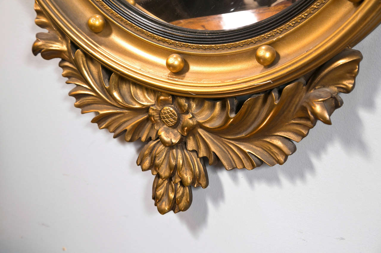 Pair of American Federal Style Round Convex Mirrors at 1stDibs ...