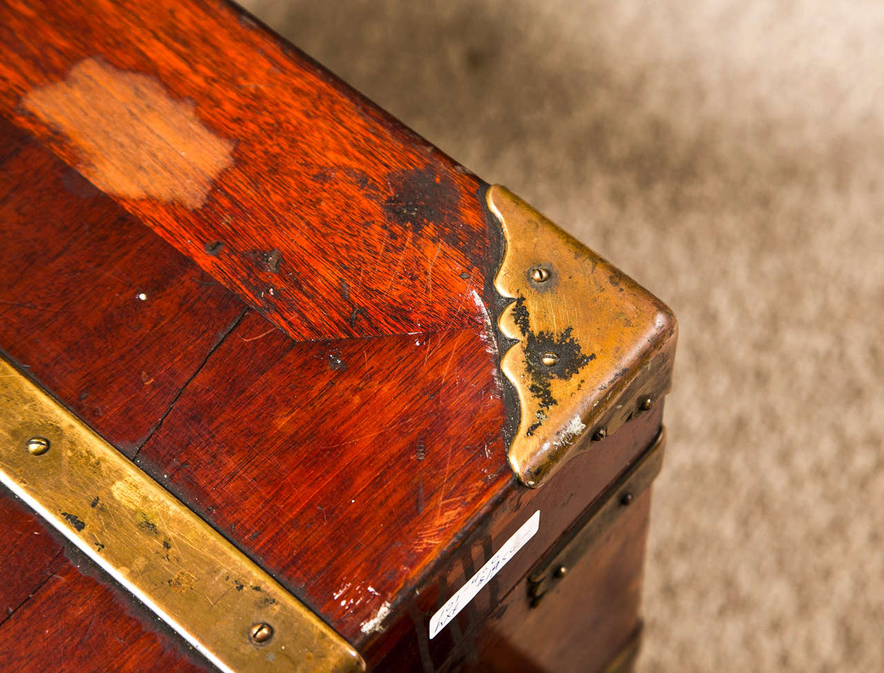 Campaign Style Mahogany Chest Side Table at 1stDibs