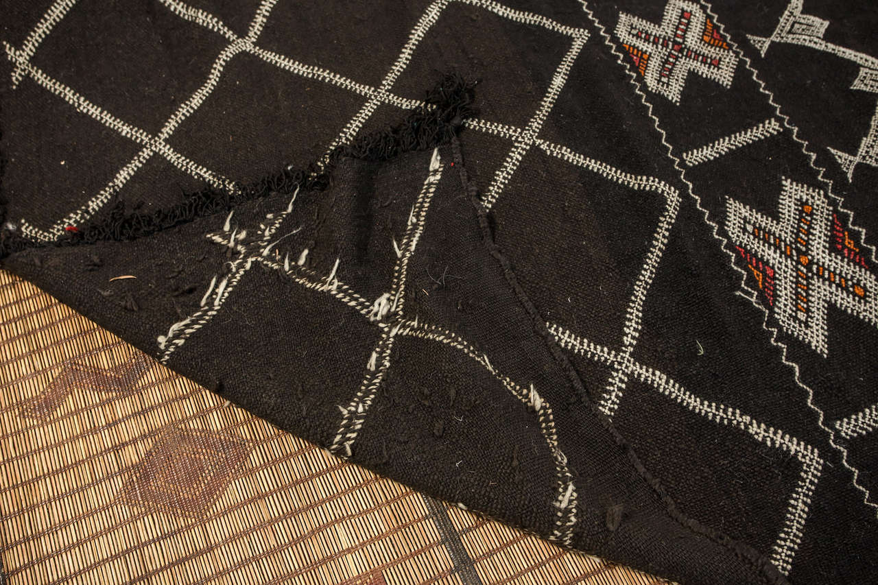Vintage Black African Tuareg Moroccan Rug at 1stDibs
