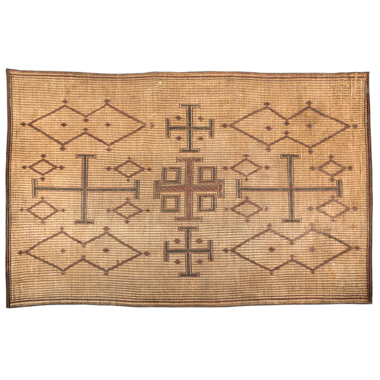 Vintage Moroccan Leather Tuareg Rug, North Africa. at 1stDibs